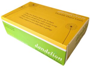 dandelion diapers baby diaper liners, 100% viscose - box of 100