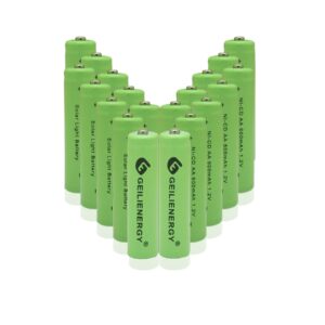 geilienergy aa size nicd aa 600mah 1.2v rechargeable batteries for solar light,solar lamp,garden lights(pack of 20)