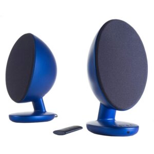 kef egg versatile desktop speaker system - frosted blue (pair)