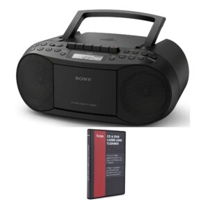 sony portable full range stereo boombox sound system with mp3 cd player, am/fm radio, 30 presets, headphone and aux jack - bonus db sonic cd head cleaner