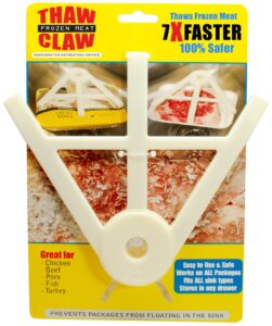 thaw claw - enjoy perfectly thawed meat, every time, with minimal effort. (as seen on good morning america l shark tank i hsn i fox news) works in under 20 minutes. made in the usa.