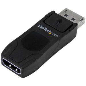 startech.com displayport to hdmi adapter - 4k 30hz compact dp 1.2 to hdmi 1.4 video converter - dp++ to hdmi monitor/tv - passive dp to hdmi cable adapter - latching dp connector (dp2hd4kadap)