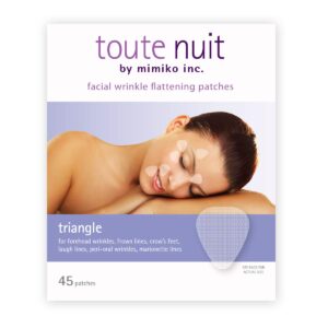 toute nuit facial wrinkle patches, face tape, triangle, frown lines, around eyes and mouth, 45 patches