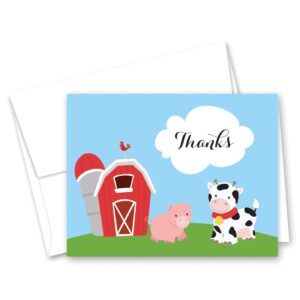 myexpression.com 50 cnt fun farm animals baby thank you cards