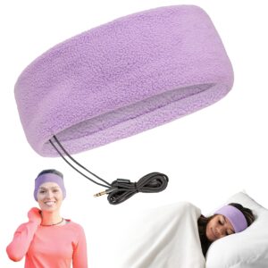 cozyphones fleece sleep headphones - wired over ear headphones from ultra thin earphones for side sleepers, meditation, running, laptop, and phone - violet