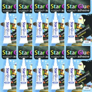 star glue waterproof eyelash adhesive dark for eye shadow,mascara and eyeliner 10 pcs