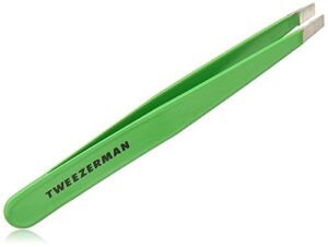 tweezerman slant tweezer, green apple