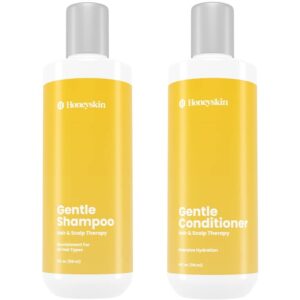 hair growth shampoo and conditioner for men and women with manuka honey - best for thinning hair and hair loss - sulfate-free shampoo and conditioner for color-treated hair and hydrating shampoo (4oz)