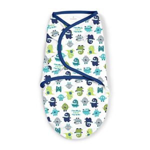 swaddleme 1 piece original swaddle, blue monster, small