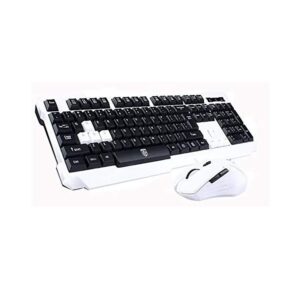 unifire v60 waterproof 2.4g wireless gaming keyboard with mouse dpi control for desktop pc laptop wireless keyboard mouse combos (white)