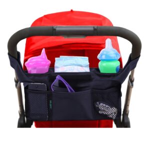 lebogner luxury stroller organizer, stroller accessories, universal black baby diaper stroller bag, stroller cup holder, fits most strollers.