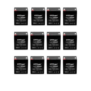 (12 pack) expertpower 12v 5ah home alarm battery with f1 terminals || exp1250