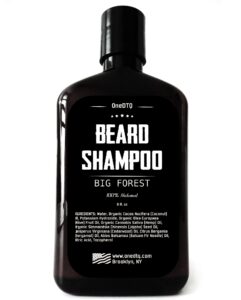 big forest beard growth shampoo; all natural & organic facial hair wash; men’s liquid soap lathers big and white, 9 ounce bottle