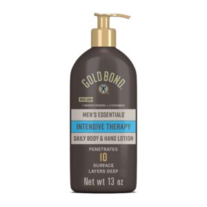 gold bond men's essentials intensive therapy lotion, 13 oz., daily body & hand lotion with aloe