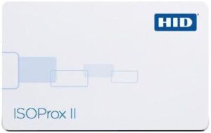 hid corporation 1386 isoprox ii pvc f and g gloss finish imageable proximity access card, no slot punch, 2-1/8" length x 3-23/64" height x 3/128" thick, plain white (25 pack)