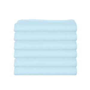 bkb daycare 6 piece flat crib and toddler sheets, light blue