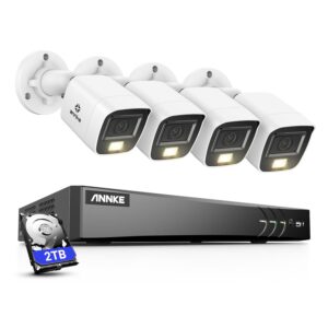 annke 16ch surveillance camera system 16 channel h.265+ 5-in-1 hd dvr video recorder, (8) 1080p outdoor weatherproof cctv security cams, 2tb surveillance hard drive, easy remote access indoor outdoor