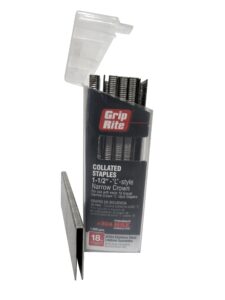 grip rite prime guard maxb64889 18-gauge 1/4" narrow crown by 1-1/2" 304-stainless steel staples in belt clip box (pack of 1000)