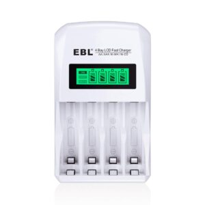 ebl lcd battery charger smart individual 907 aa aaa rechargeable battery charger for ni-mh ni-cd rechargeable batteries