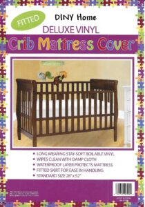 deluxe vinyl fitted crib mattress cover 28" x 52" standard size waterproof