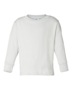 rabbit skins 5.5 oz. jersey long-sleeve t-shirt (3311) white, 3t