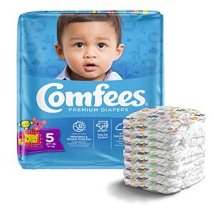 comfees premium baby diapers with total fit system for boys & girls, size 5, 27count, cmf-5