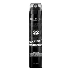 redken max hold hairspray 32 | extreme maximum high hold hairspray | long-lasting lift & body | all-day style control | dry finish | 24 hour humidity resistance | | for all hair types | 9 oz