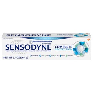 sensodyne sensitive toothpaste for sensitive teeth, complete protection, 3.4 ounce (pack of 2)