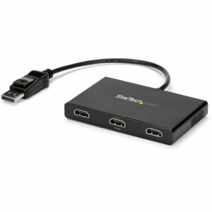 startech.com 3-port multi monitor adapter - displayport 1.2 to 3x hdmi mst hub - triple 1080p hdmi monitors - extended or cloned display mode - windows pcs only - dp to 3x hdmi splitter (mstdp123hd)