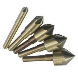 82 degree heavy duty industrial high speed steel countersink drill bit set and deburring tool set,5 pieces