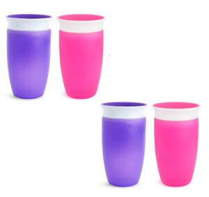 munchkin miracle 360 sippy cup - pink/purple 2 pack