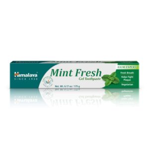 himalaya mint fresh gel toothpaste, fluoride free to reduce plaque & brighten teeth, 6.17 oz