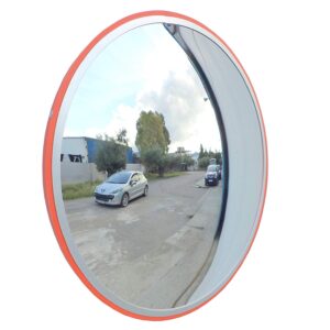 sns safety ltd convex traffic mirror 18" for driveway, warehouse and garage safety or store security, with adjustable wall fixing bracket to eliminate blind spots and corners indoor and outdoor