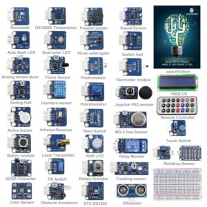 sunfounder ultimate sensor kit compatible with arduino r3 mega2560 mega328 nano - including 98 page instructions book