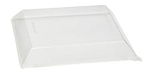 packnwood 210sambq2323 - serving plastic trays with lids - plastic serving tray lid cover - tray cover lids - plastic clear tray lids -plastic clear tray lids- (9" x 9") - (case of 100)