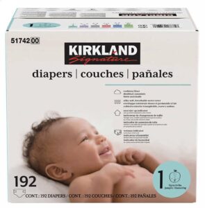 kirkland signature diapers size 1; quantity: 192