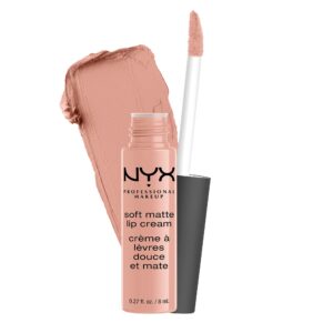 nyx professional makeup soft matte lip cream, lightweight liquid lipstick - cairo (matte pure nude)