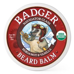 badger organic beard balm - leave-in conditioner, styling & moisturizing treatment for facial hair & mustache, 2 oz