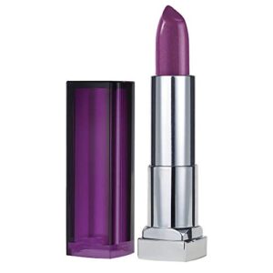 maybelline new york color sensational purple lipstick, satin lipstick, pretty in plum, 0.15 oz