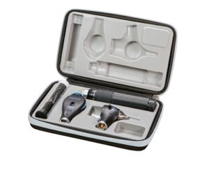 adc portable diagnostic set plug-in rechargeable, with standard otoscope and coax ophthalmoscope, led lamps, 3.5v, hard case, diagnostix 5410l, black