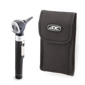 adc otoscope, pocket size, led lamp, 2.5v, soft case, diagnostix 5111nls, black