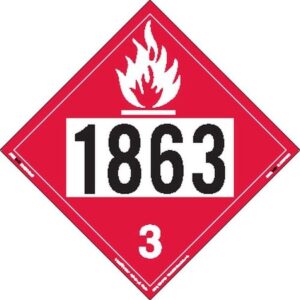 labelmaster zrv21863 un 1863 flammable liquid hazmat placard, rigid vinyl (pack of 25)