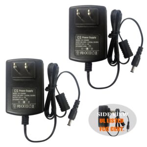 2pack ac to dc 12v 3a 12v3a power adapter supply switching for cameras dvr nvr led light strip dc5.52.1mm ul listed fcc