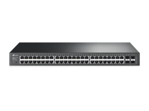 tp-link 48 port gigabit switch | smart managed switch w/ 4 sfp slots | limited lifetime protection | support l2/l3/l4 qos, igmp and link aggregation | ipv6 and static routing (t1600g-52ts)