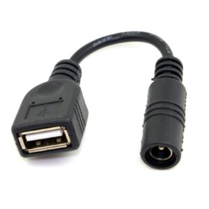 cablecc 5v usb female to dc power jack 5.5 2.1mm charge adpter cable for cell phone & tablet