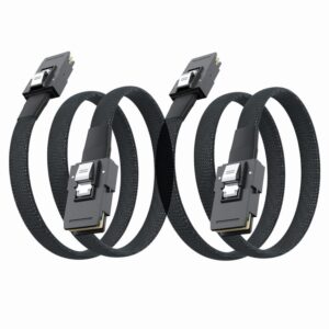 sff-8087 to sff-8087 6g internal mini sas cable, compatible with pci express controller or raid, 100-ohm, 0.5-m(1.6ft), 2 pack