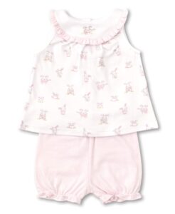 kissy kissy baby-girls infant bunny buzz print sunsuit-pink-0-3 months