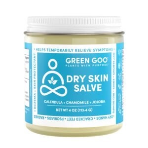 green goo dry skin salve, all-natural moisturizer for hydrating the body & face, helps alleviate symptoms of chronic skin conditions, 4 oz