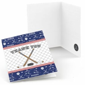 big dot of happiness shoots and scores - hockey - baby shower or birthday party thank you cards (8 count)