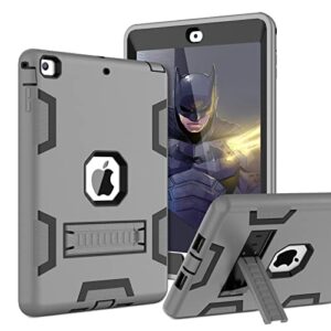 topsky case compatible with ipad air 1st generation/a1474/a1475/a1476 9.7 inch, shockproof built in kickstand protective cover cases for ipad a1474/a1475/a1476,grey black